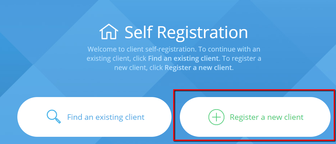 Registering a new client using the Client Self Registration interface ...